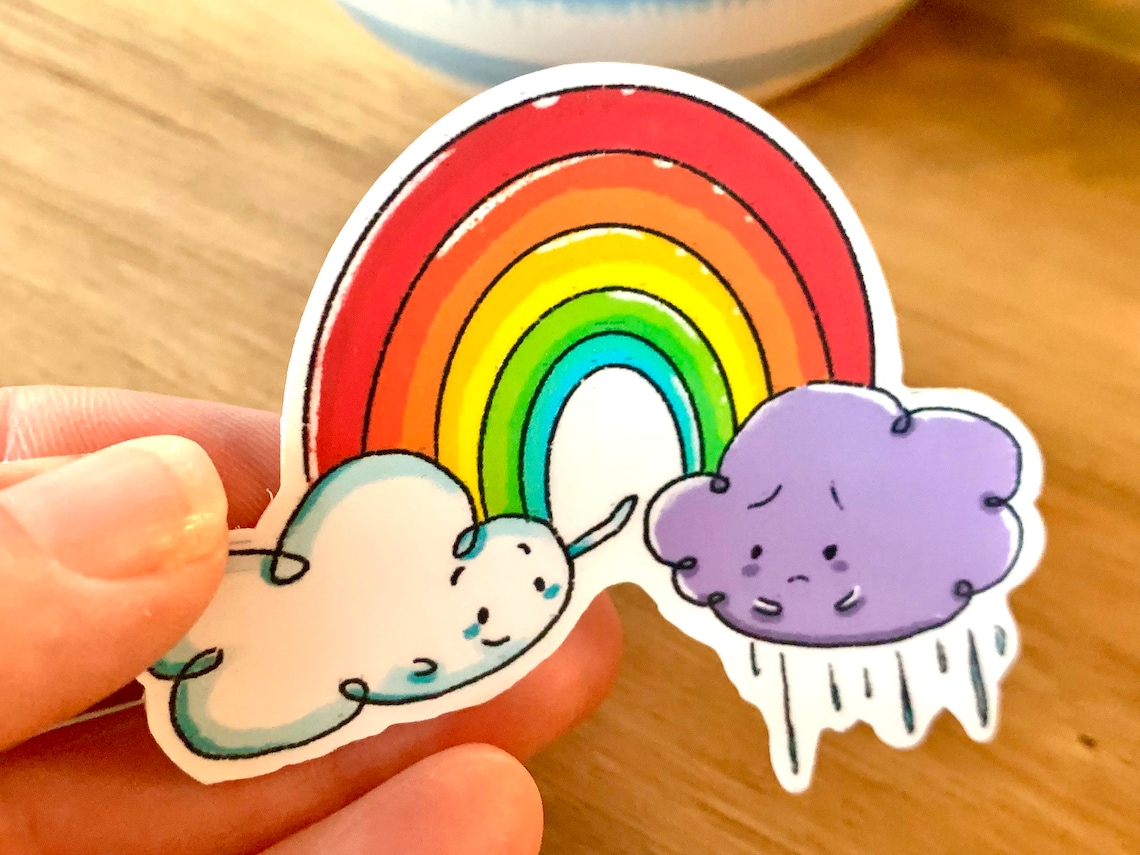 Rainbow Vinyl Sticker ~ Get Well Soon Sticker ~ Friendship ~ Kawaii - Etsy