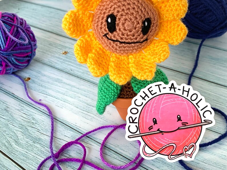 Crochet Sticker Crochet-a-holic Yarn Waterproof Vinyl - Etsy