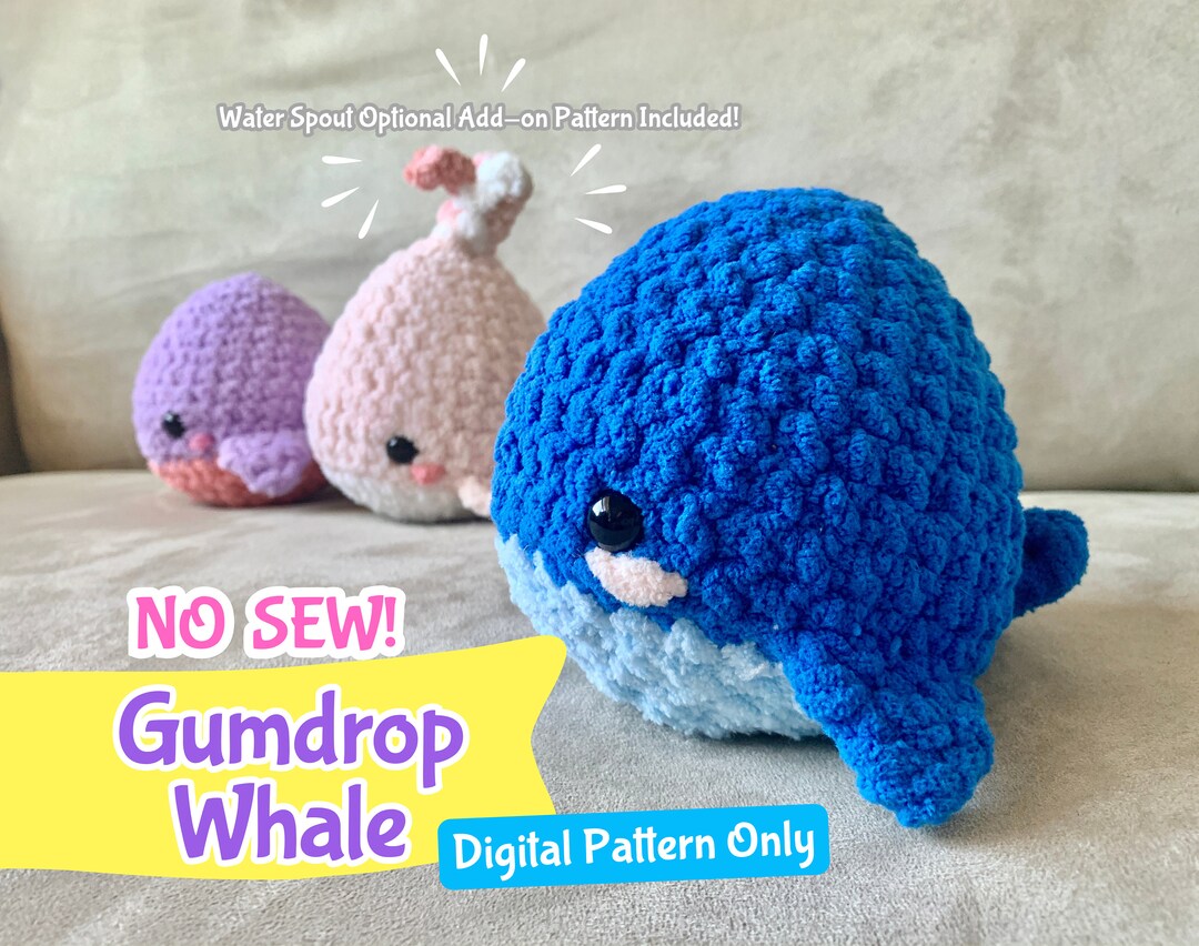 Whale Crochet Pattern, DIY No Sew Pattern, No Sew Crochet Whale ...