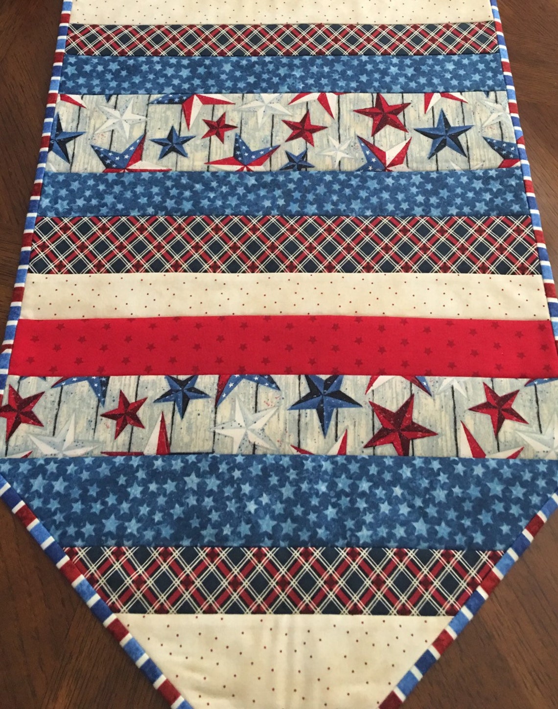 Patriotic Quilted Table Runner Fourth of July Patriotic - Etsy