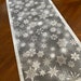 Silver Snowflake Christmas Quilted Table Runner, Silver and Grey and ...