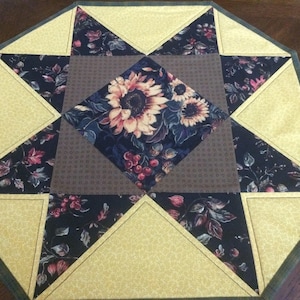 Fall Octagon Quilted Table Runner, Octagon Shaped Table Topper, Fall ...