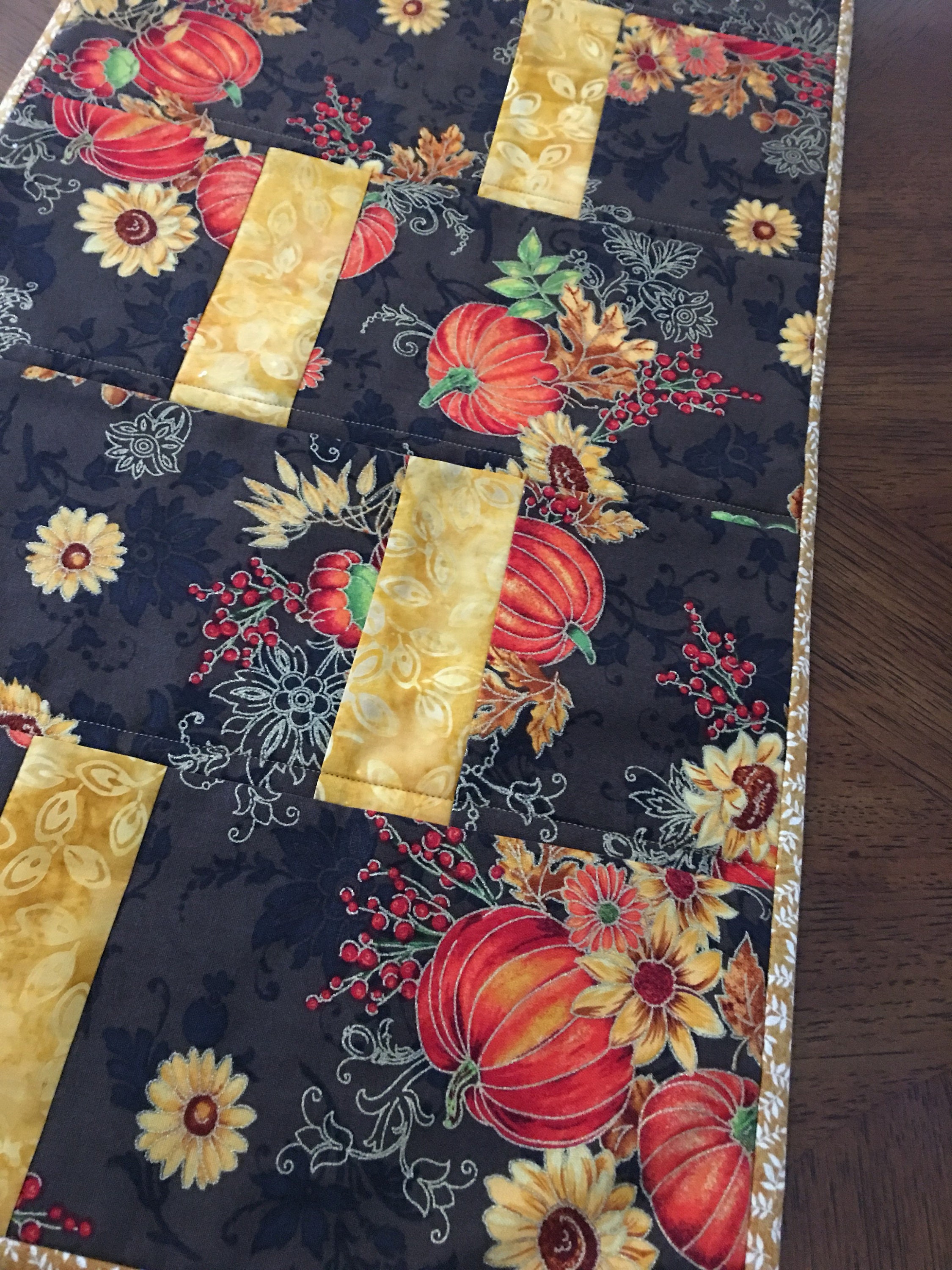 Fall Quilted Table Runner, Fall Decor, Fall Fabric, Thanksgiving Table ...