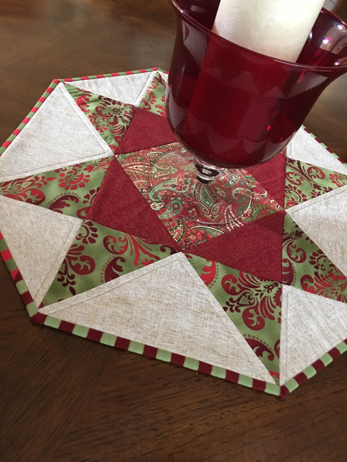 Octagon Christmas Table Runner Christmas Table Decor | Etsy