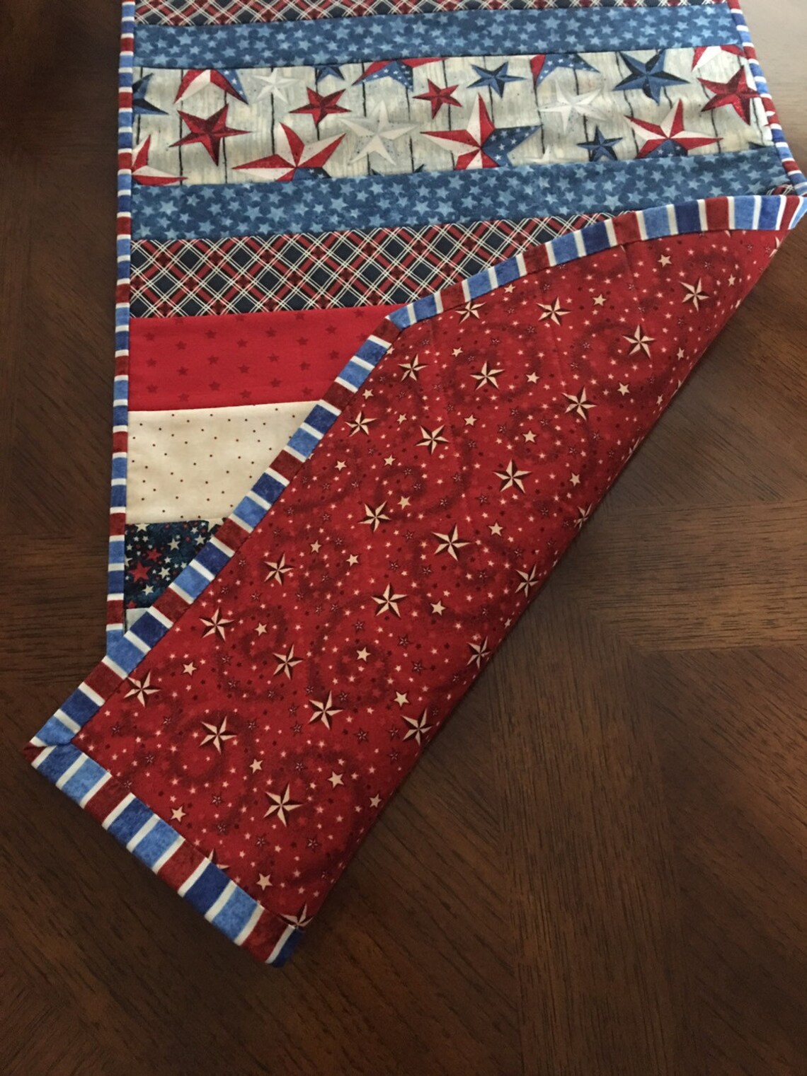 Patriotic Quilted Table Runner Fourth of July Patriotic - Etsy