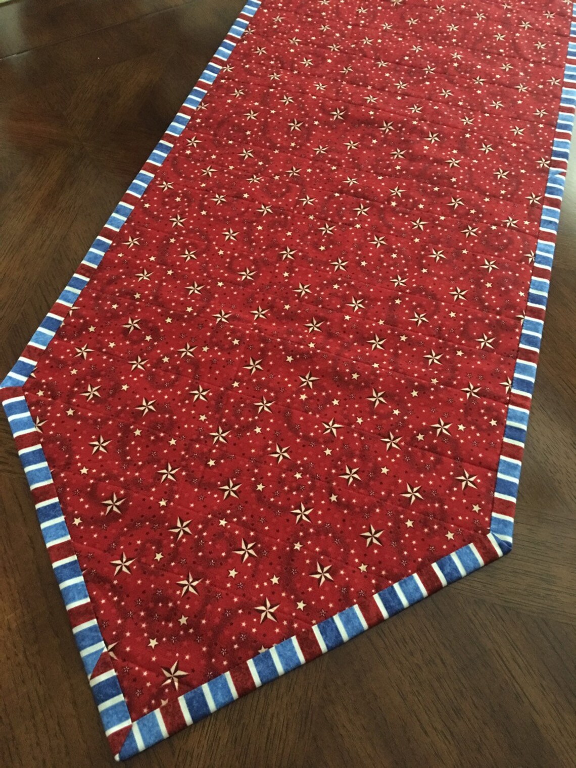 Patriotic Quilted Table Runner Fourth of July Patriotic - Etsy