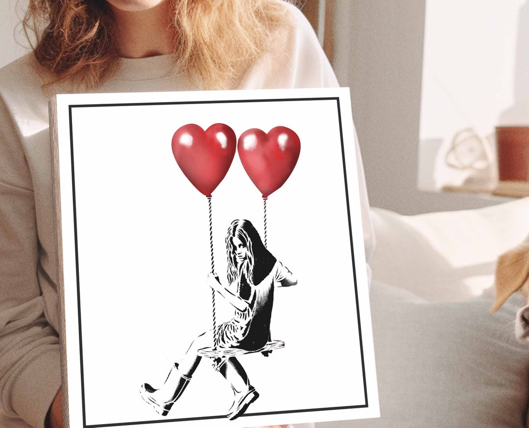 Banksy Mural Girl With Heart Balloon Street Art Artwork | Graffiti ...