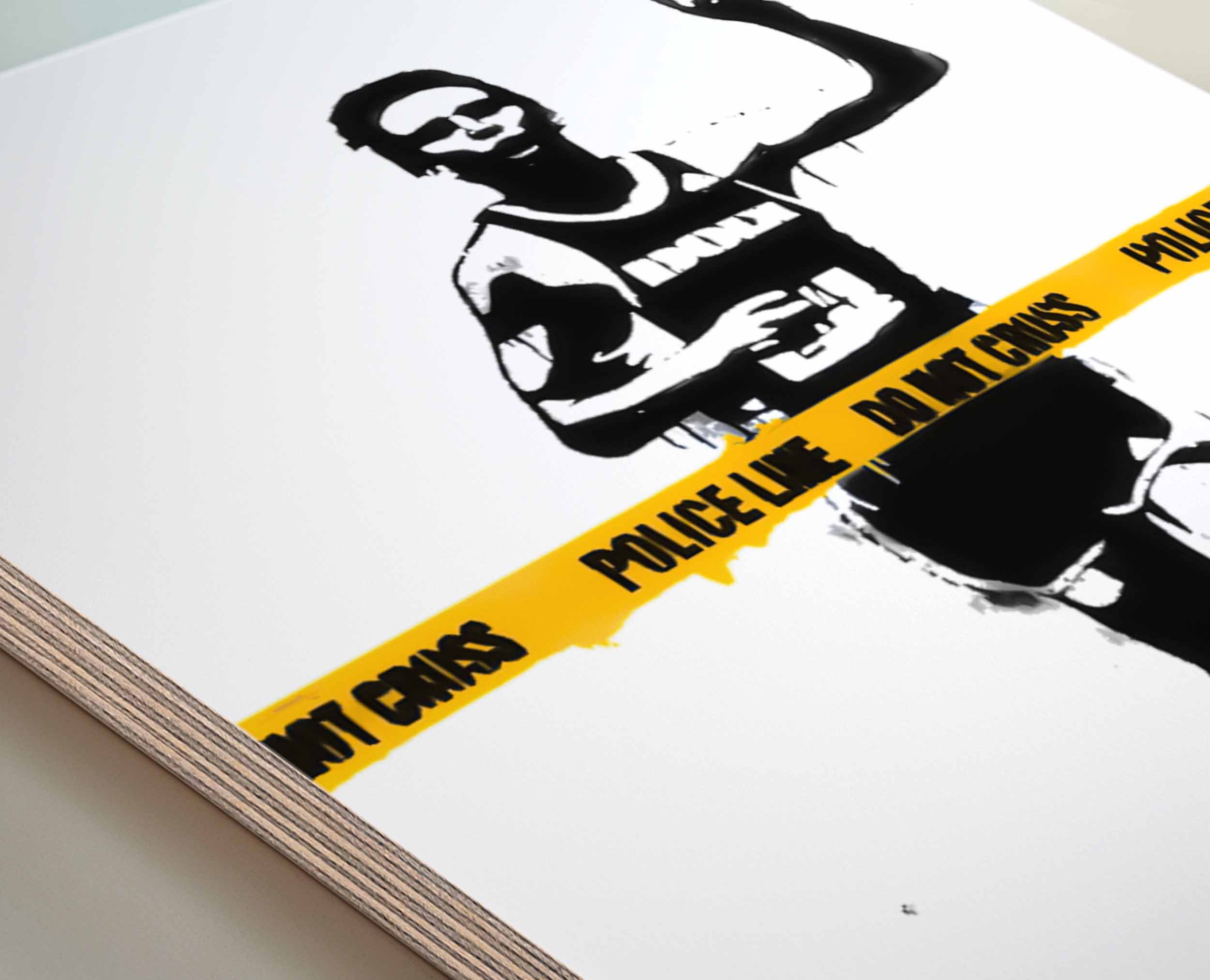 Banksy Mural runner, police Line HANDMADE UNIQUE Graffiti Street Art ...