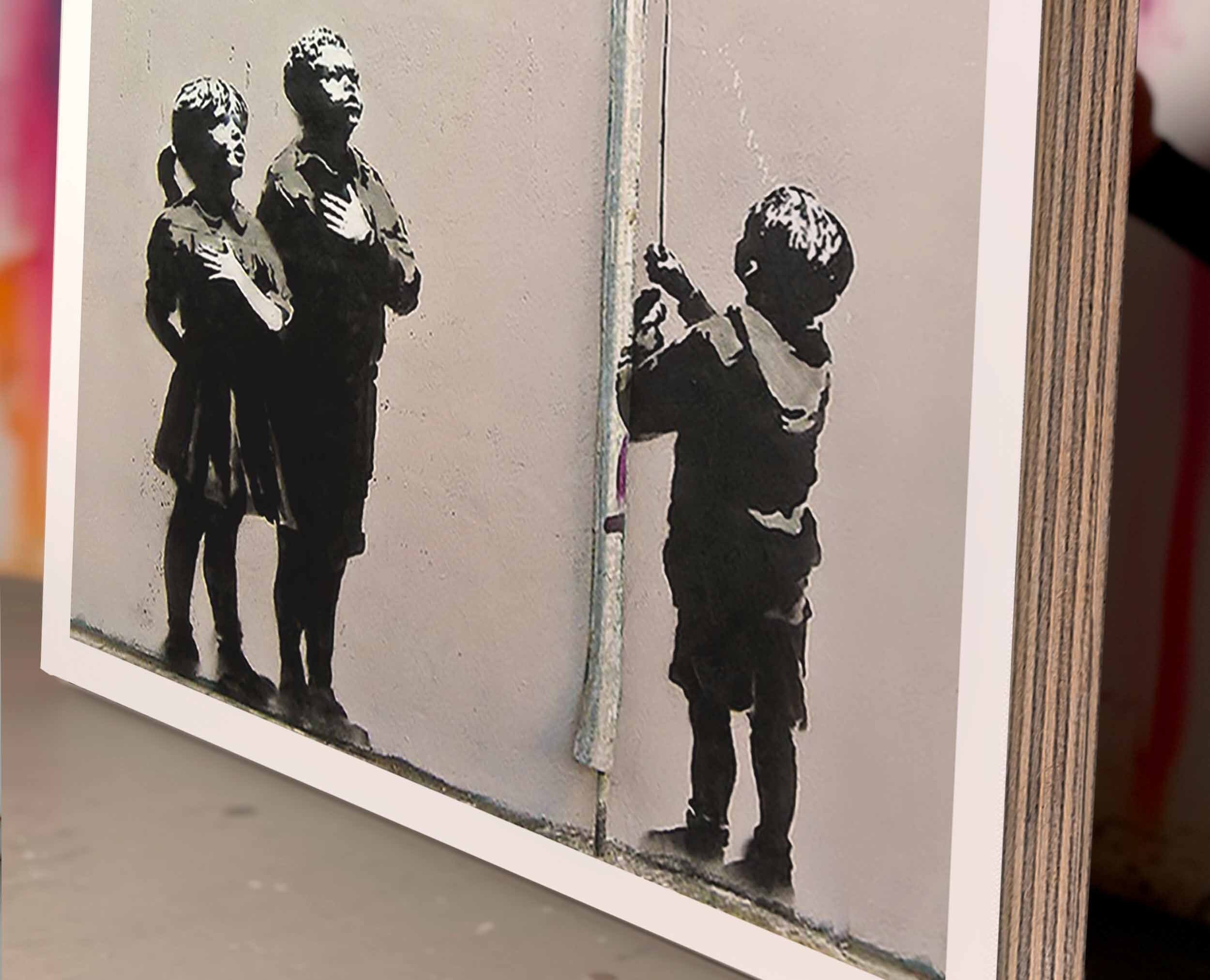 Banksy Picture tesco Flag HANDMADE Artwork UNIQUE Pop Art Canvas ...