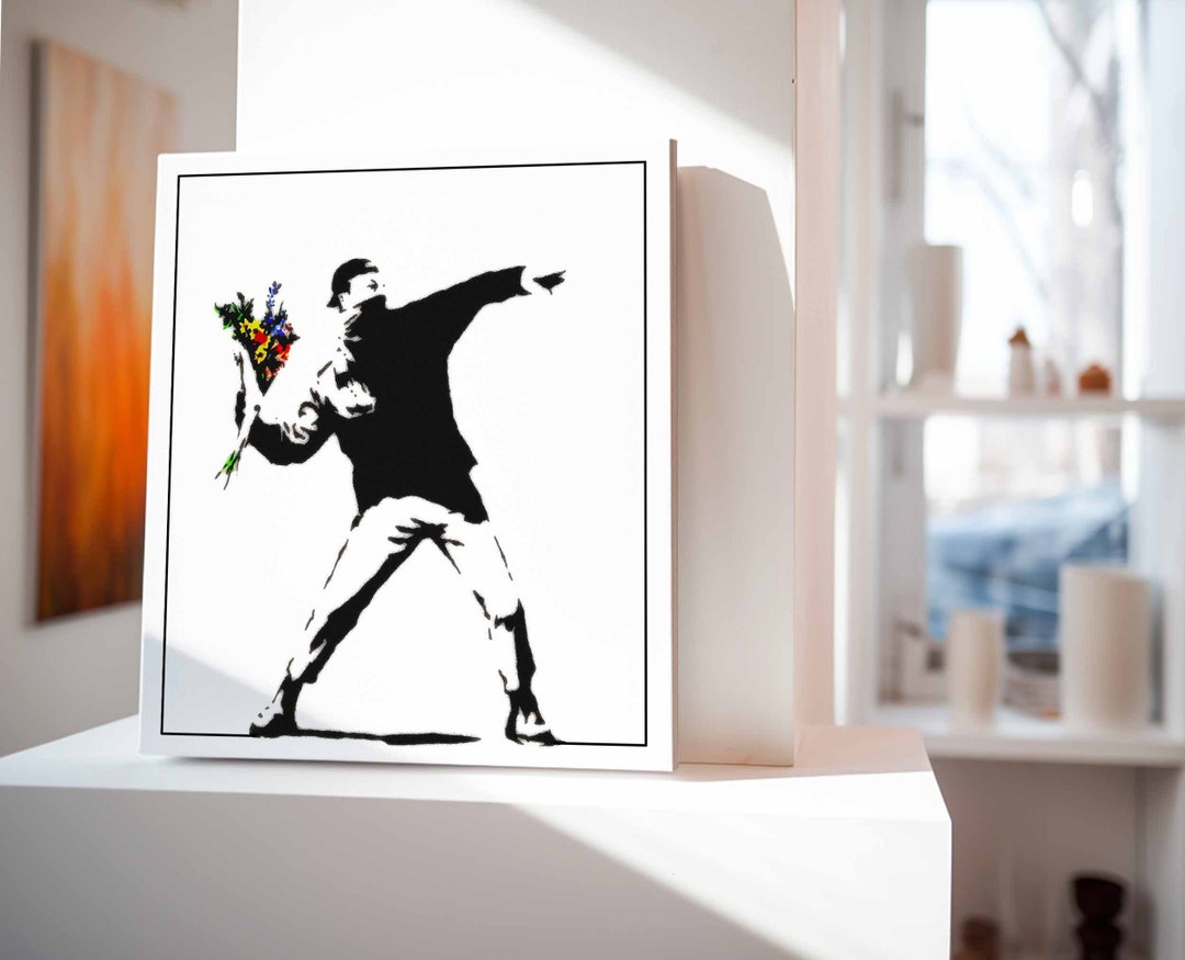 Banksy Picture Flower Thrower, Bouquet of Flowers Artwork Pop Art ...