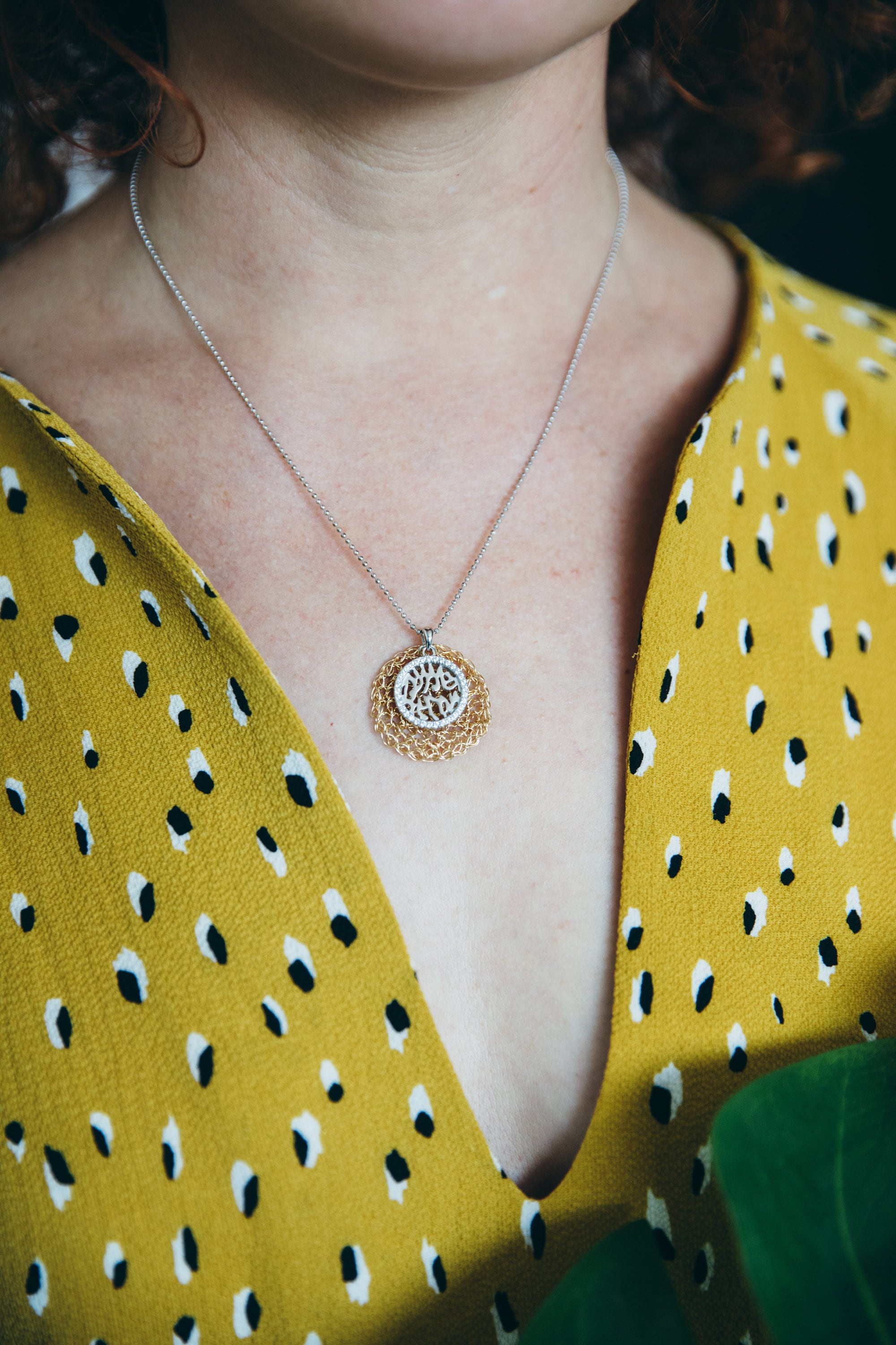 Silver Shema Israel Pendant on Gold Circle, Hebrew Jewelry, Jewish ...