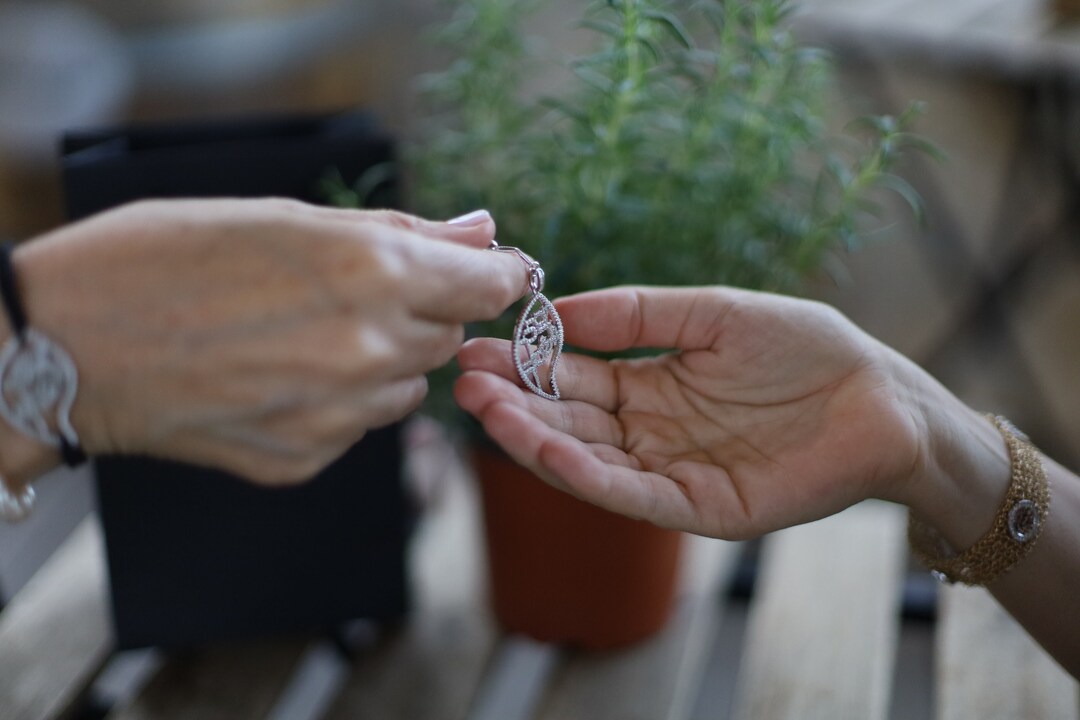 Birkat Ha'kohanim Pendant, Silver Talisman Necklace, Hebrew Letters ...