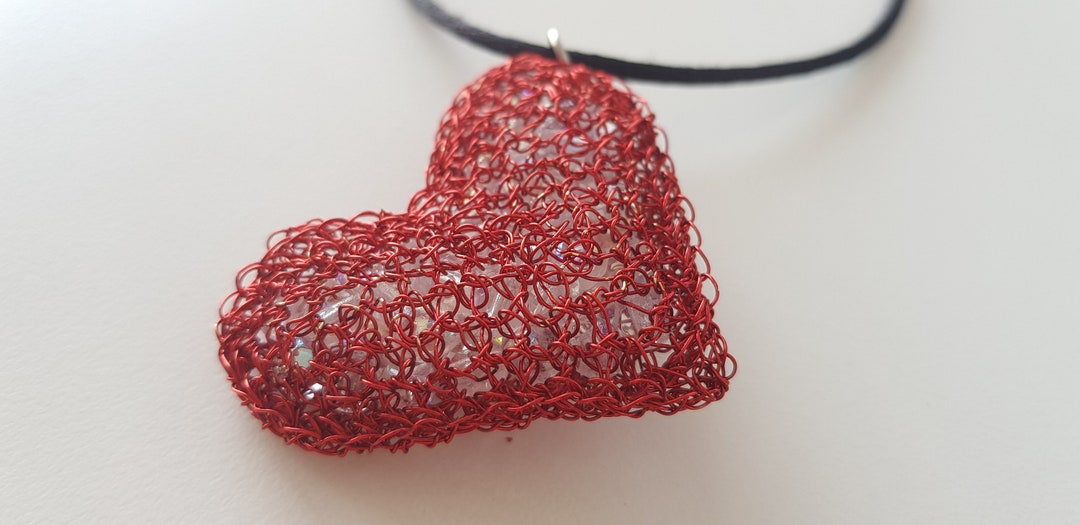 Long Red Heart Pendant Necklace, Heart Gifts Valentines Gifts for Women ...