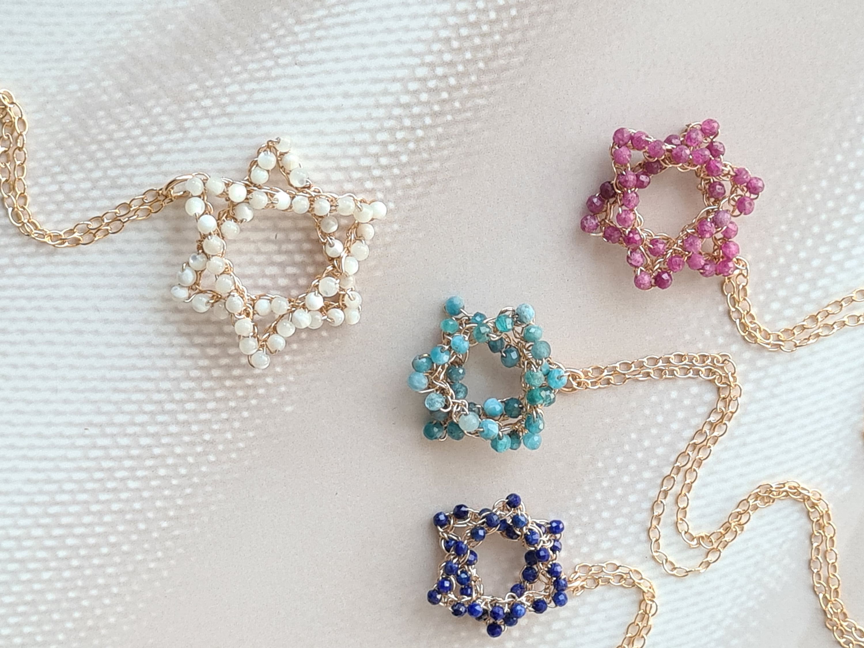 Gold Fuchsia Ruby Star of David Necklace Delicate Magen David - Etsy