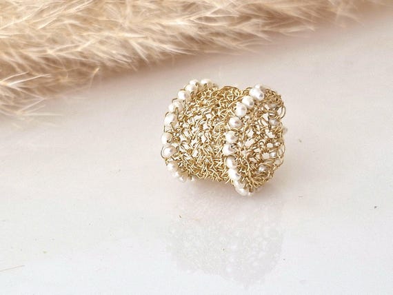 Gold mesh ring store