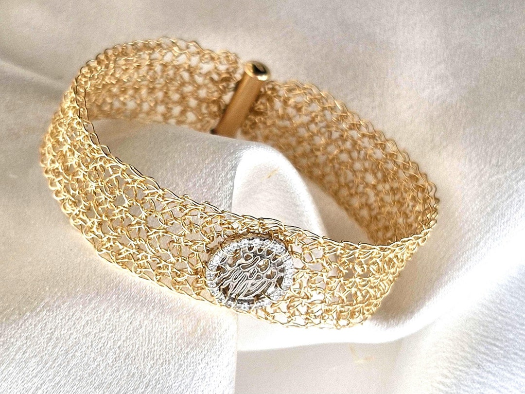 Elegant Shema Yisrael Bracelet - Handmade Gold & Silver Hebrew Jewelry ...