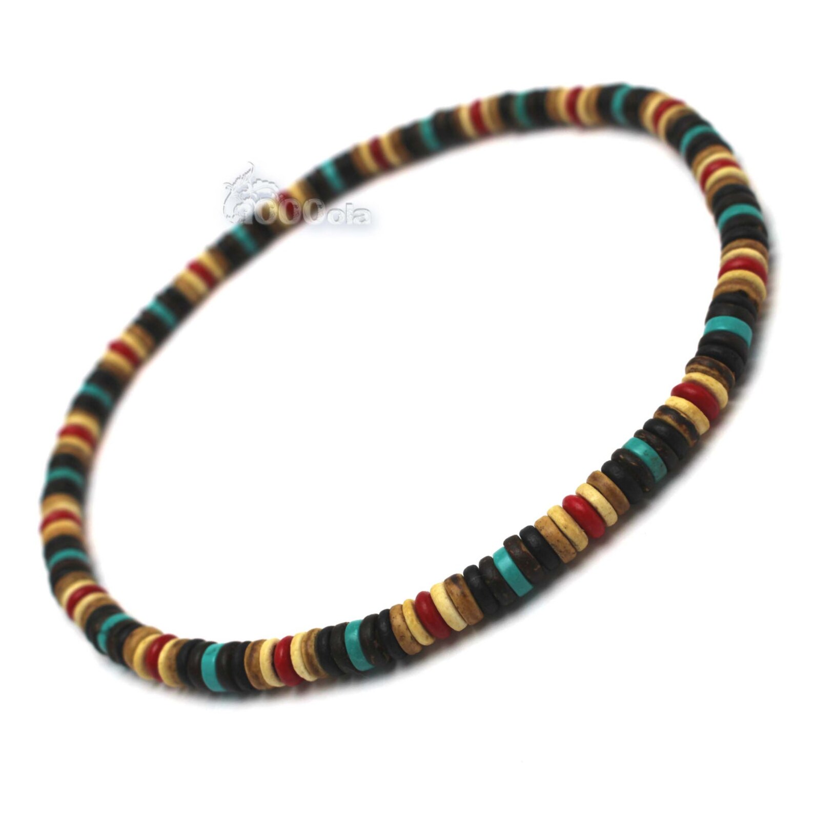 Collier style surfeur/surf homme/femme perles Pierre Naturelle ...