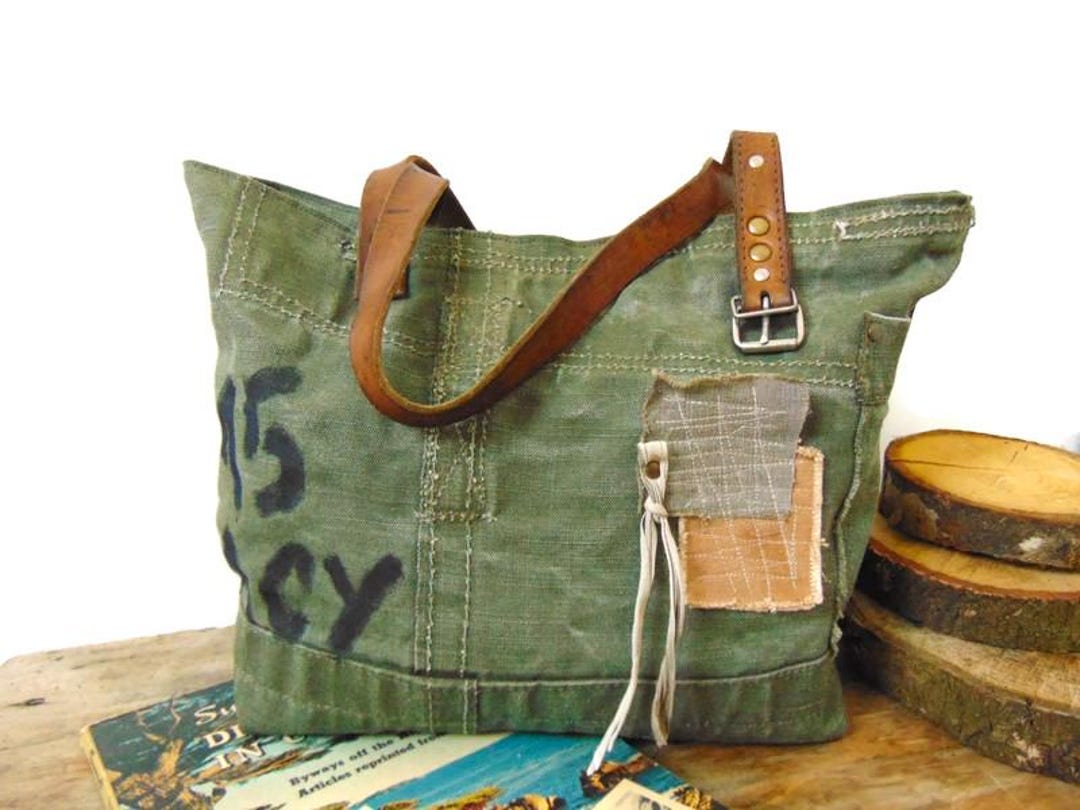 Women's Military Tote Bag, Women's Military Canvas Tote Bag, Recycled ...