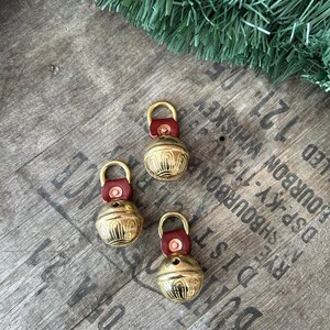3 Brass Bells - Solid Brass Sleigh Bell Ornaments - Size #2 - Etsy