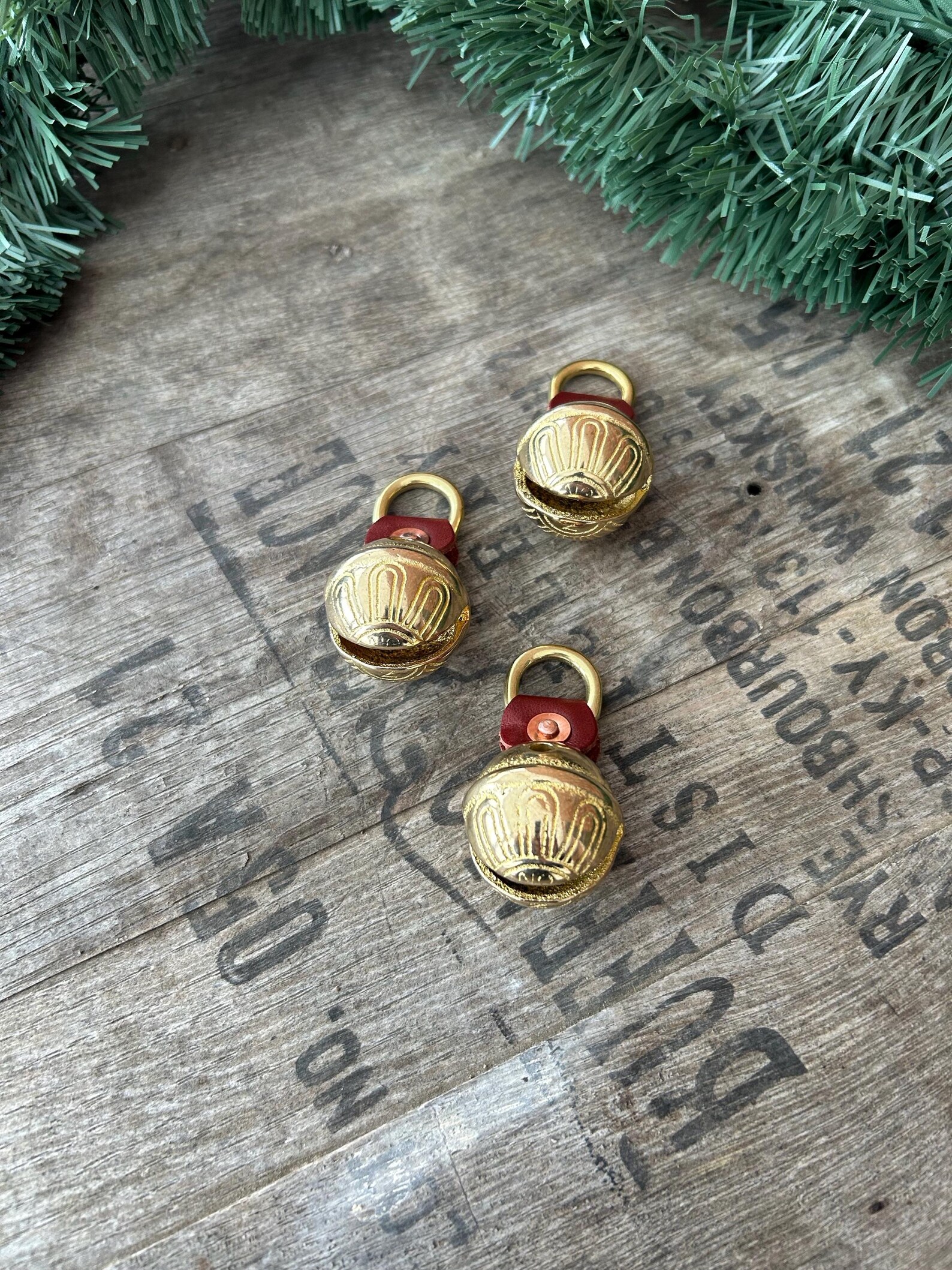 3 Brass Bells - Solid Brass Sleigh Bell Ornaments - Size #2 - Etsy