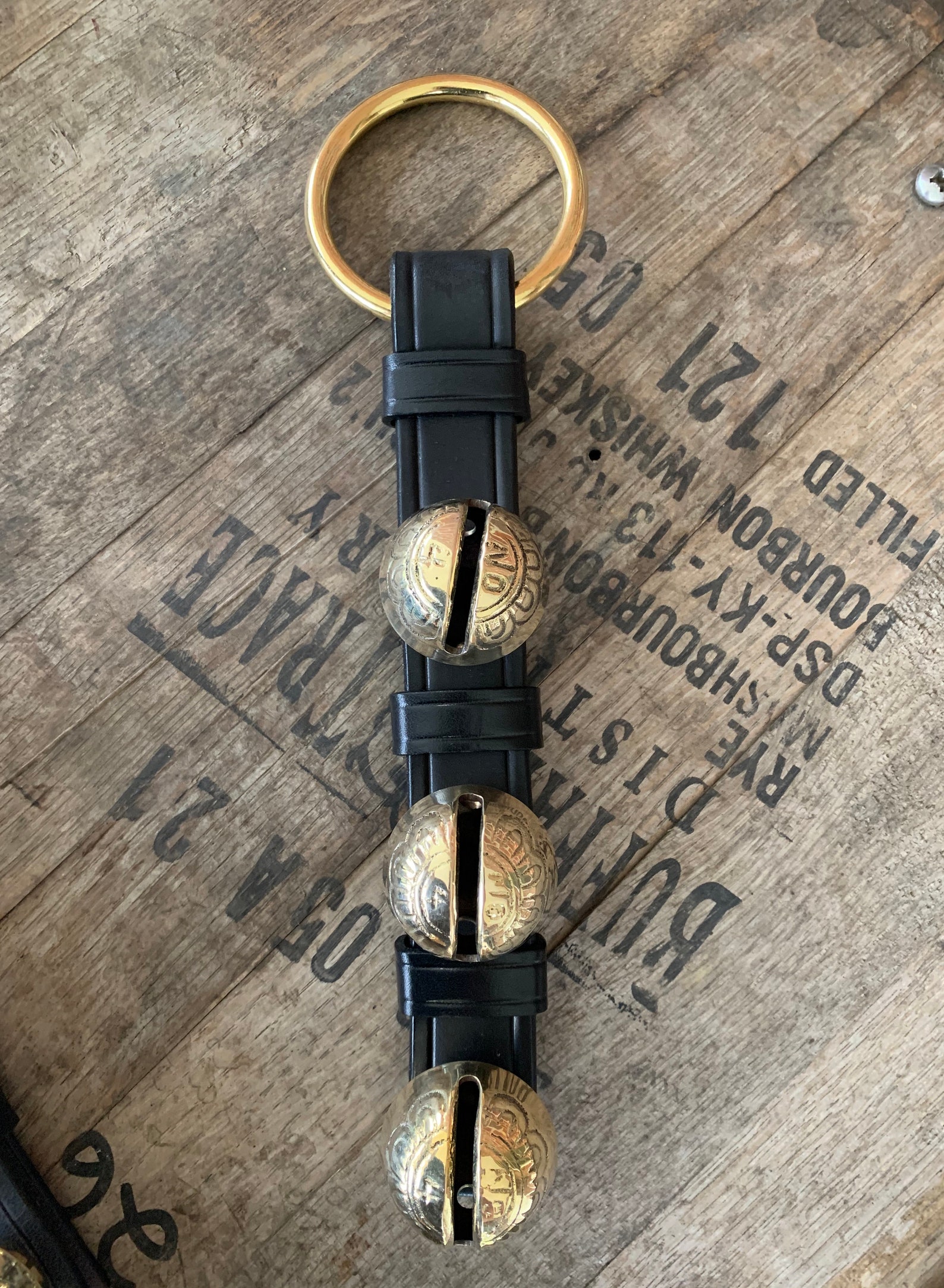 Brass Sleigh Bells Door Hanger - Etsy