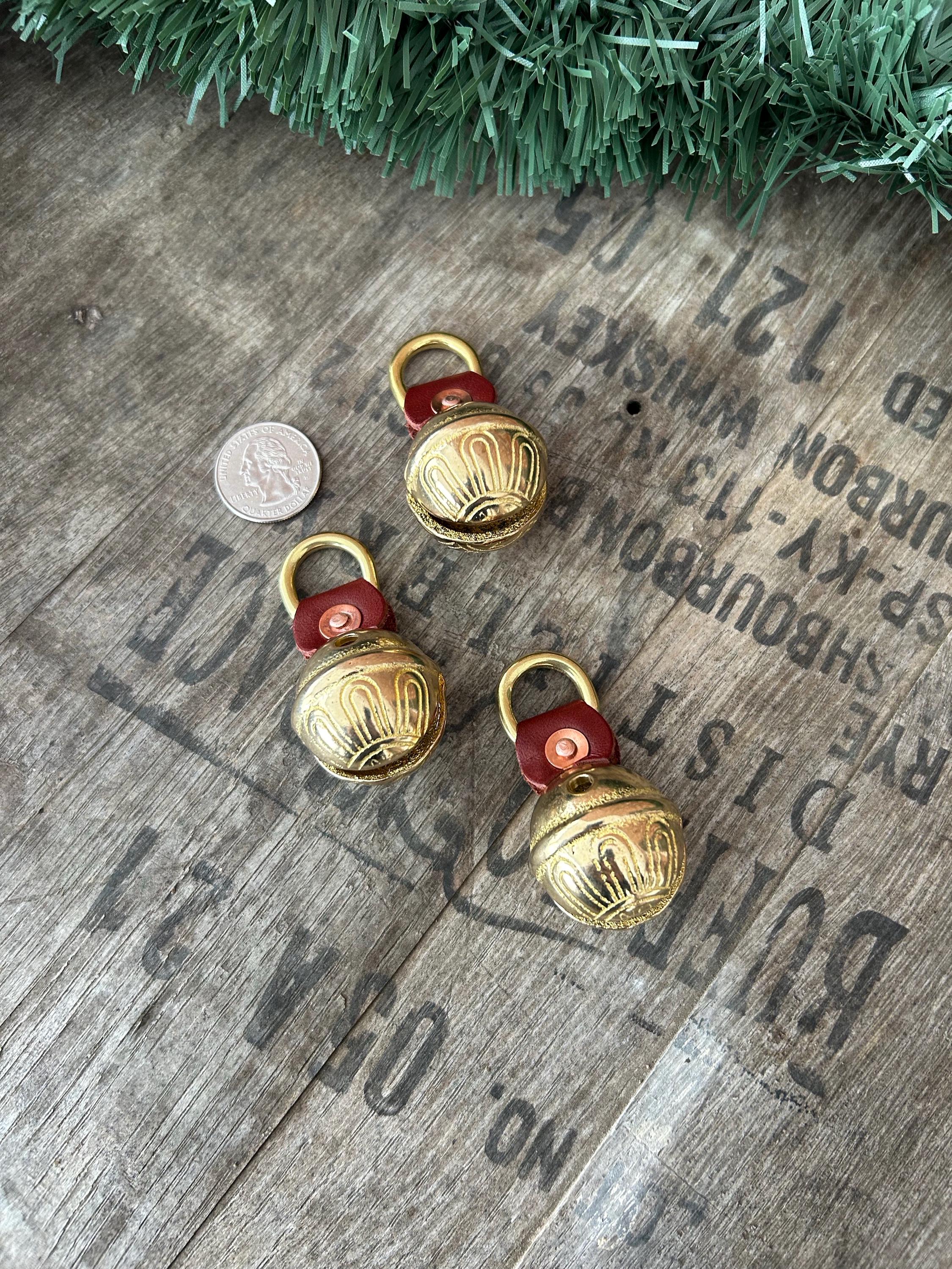 3 Brass Bells - Solid Brass Sleigh Bell Ornaments - Size #2 - Etsy