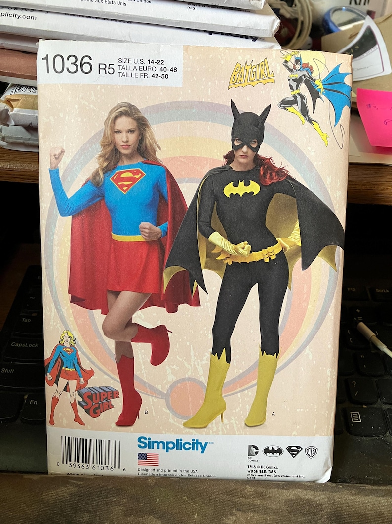 Simplicity 1036 Supergirl and Batgirl - Etsy
