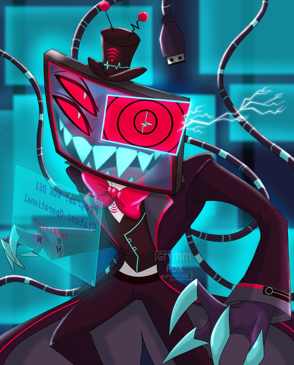 HAZBIN HOTEL: Vox Partial Demon Form Fanart Print - Etsy