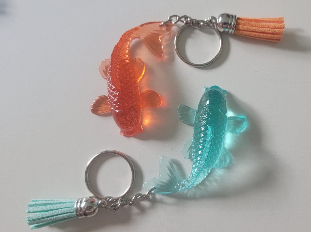 Handmade Koi Fish Keychains | Epoxy Resin Koi Fish Keychains | Lucky ...