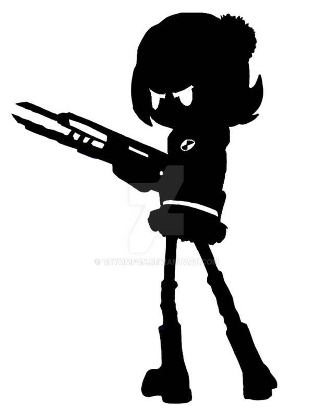 Murder Drones: Uzi Doorman With Ray Gun Silhouette Premium Vinyl Decal ...