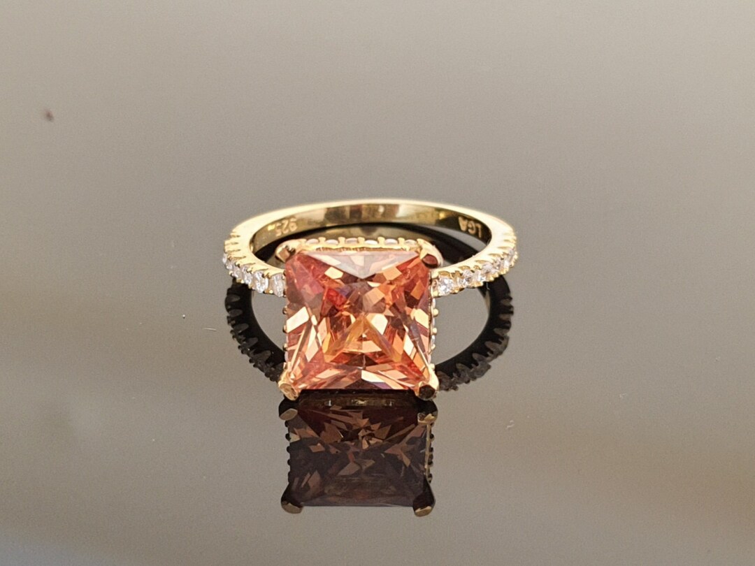 Orange Topaz Ring, Orange Topaz Gold, Engagement Ring, Promise Ring. - Etsy