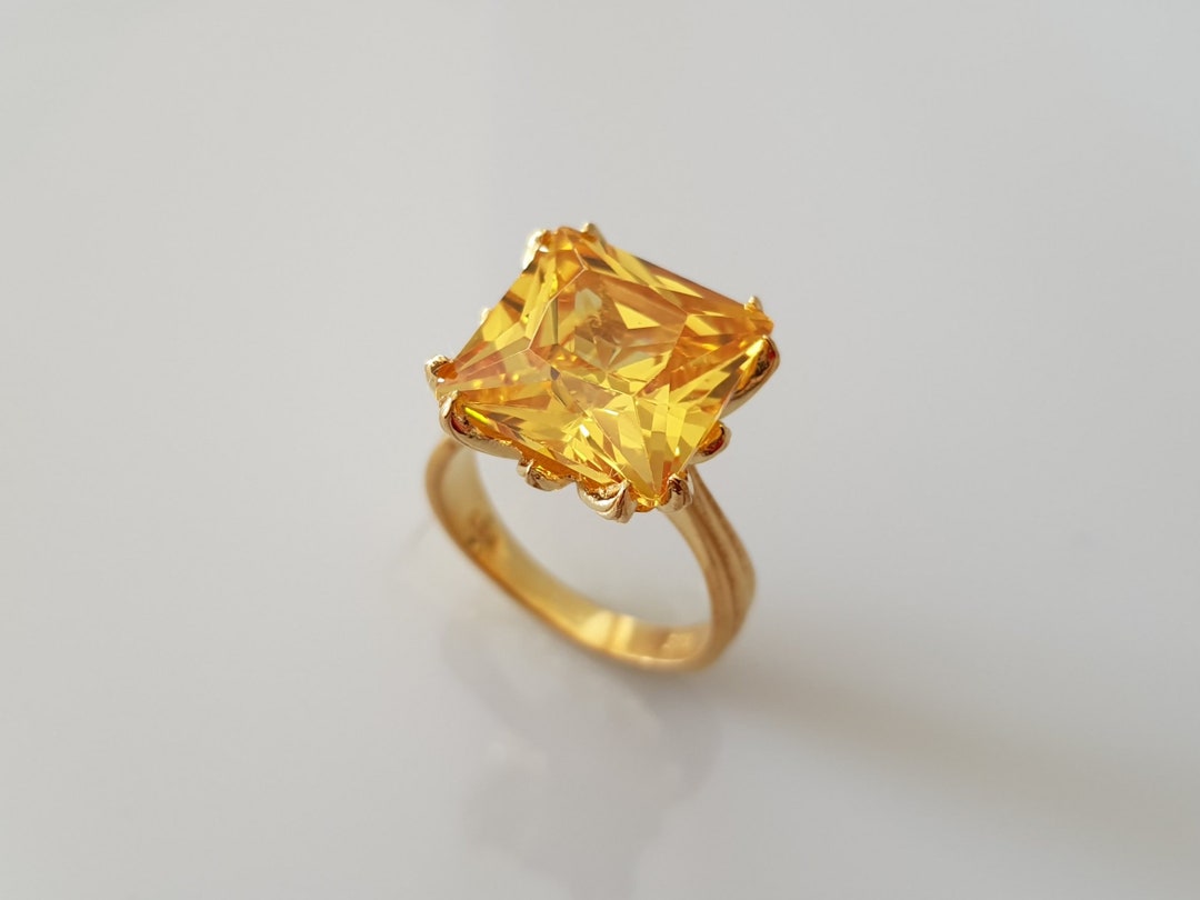 Yellow Topaz Ring, Lemon Topaz Ring, Cocktail Ring, Engagement Ring ...