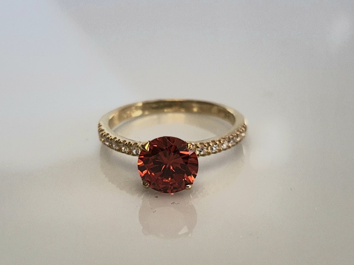 Orange Topaz Ring Orange Topaz Rings for Women Engagement | Etsy