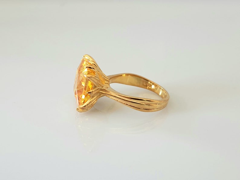 Yellow Topaz Ring Lemon Topaz Ring Cocktail Ring Engagement - Etsy