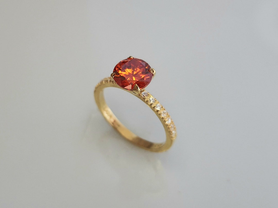Orange Topaz Ring, Orange Topaz Rings for Women, Engagement Ring ...