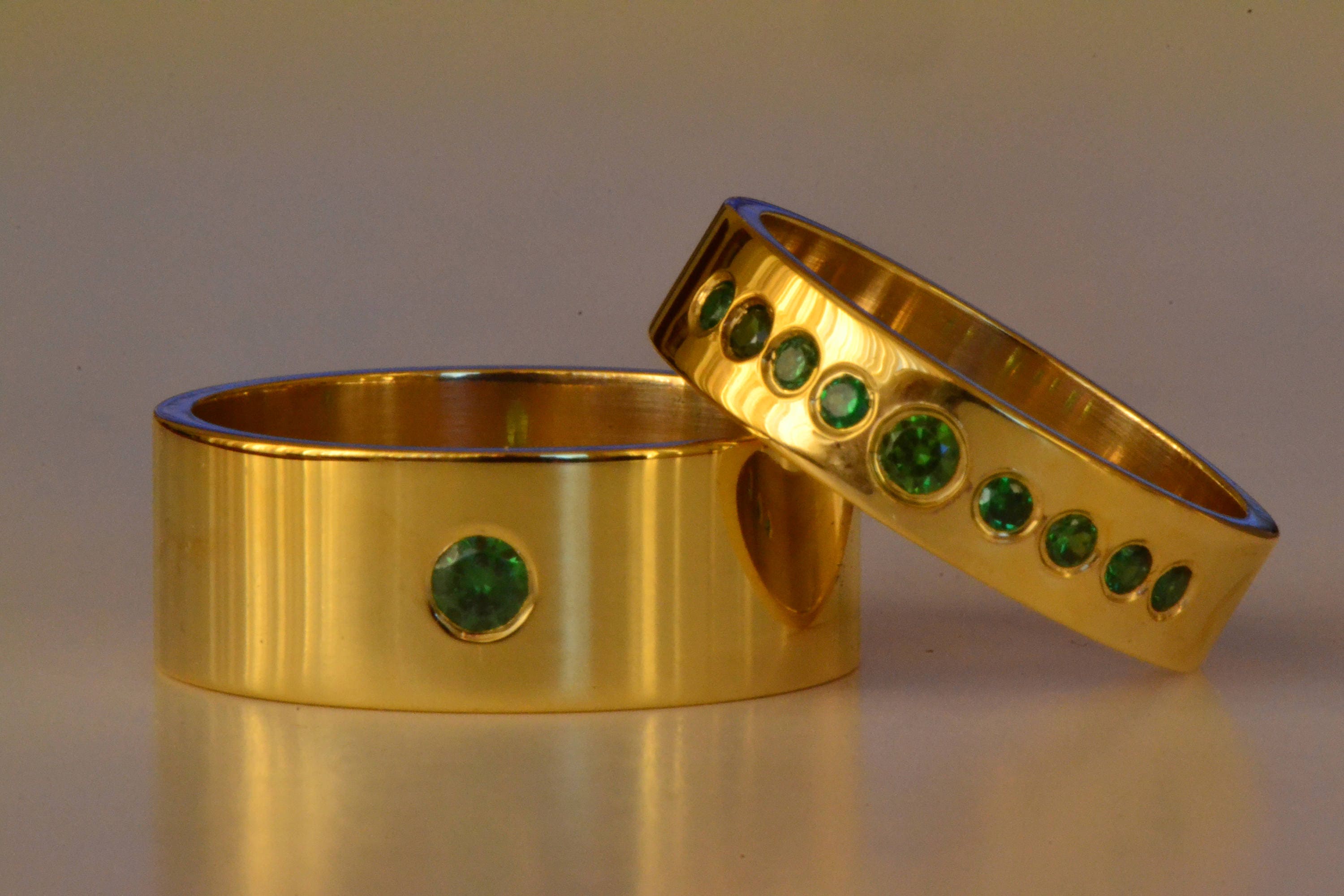 Emerald Engagement Ring Emerald Ring Gold Band Emerald | Etsy