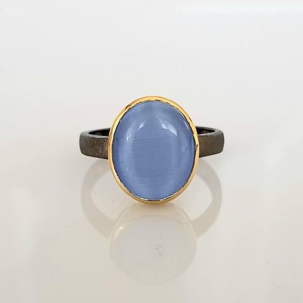 Blue Cats Eye Ring - Etsy