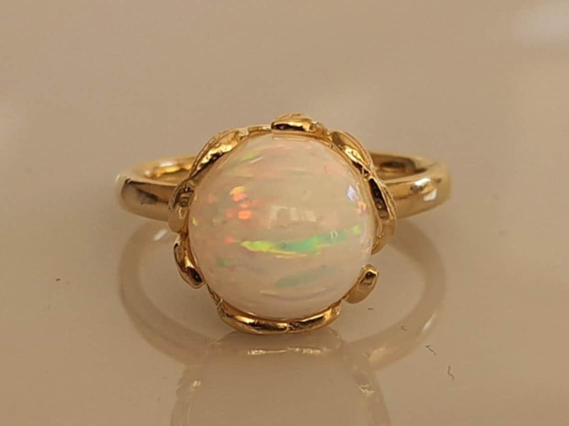 Opal Rings for Women Opal Engagement Ring Opal Ring Sterling - Etsy