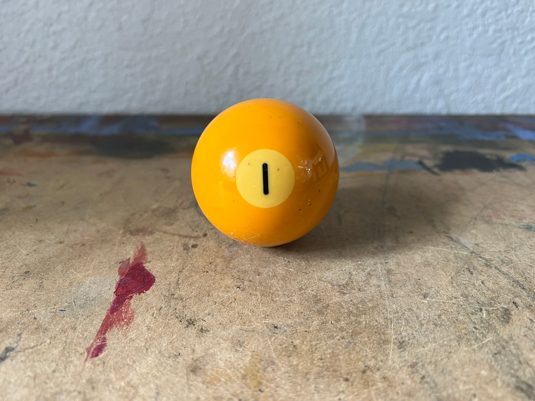 Antique Billiard Ball Yellow Number 1 L Pool Ball Size, Collectible ...