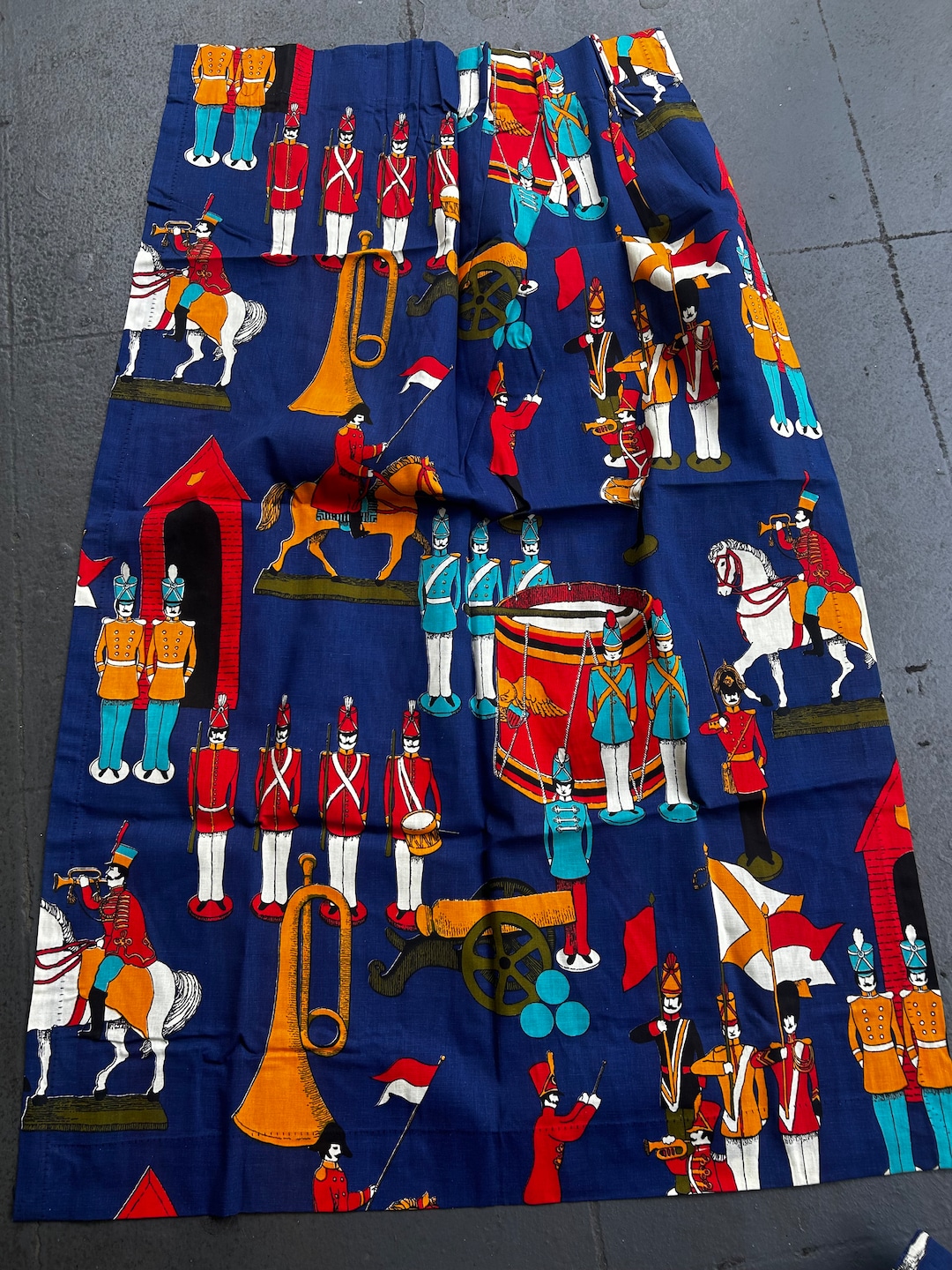 Vintage 1970s Sears 2 Curtains Drapes, Perma Prest Soldier Curtains ...