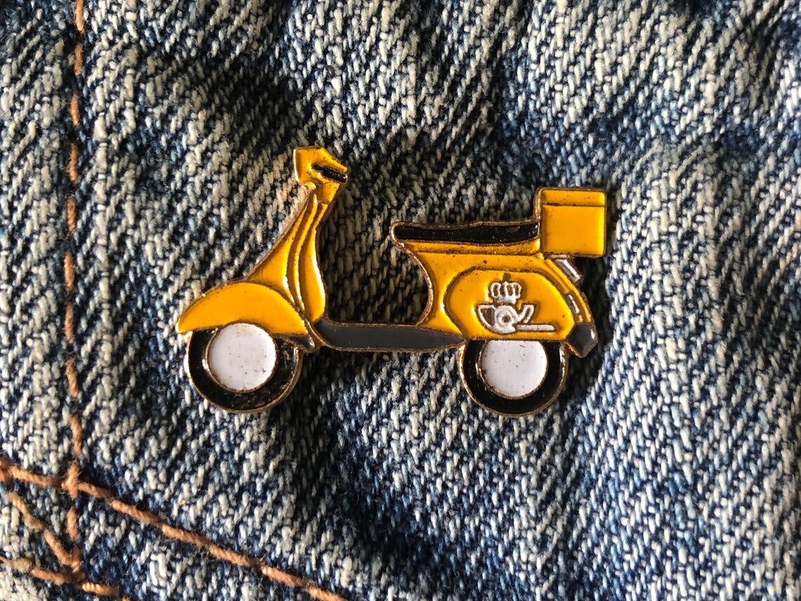 Vintage NOS Yellow Vespa Metal Enamel Pin, Scooter Enamel Badges - Etsy