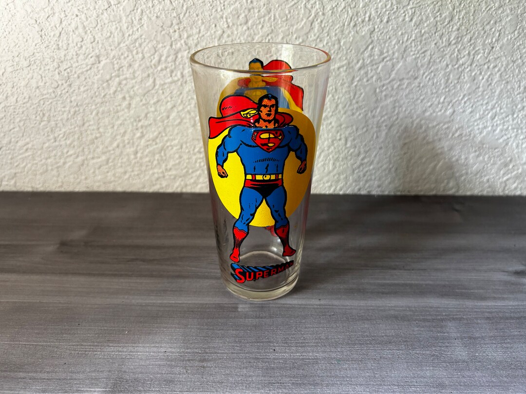 Vintage 1976 Superman Pepsi Super Series Tall Glass, DC Comics ...