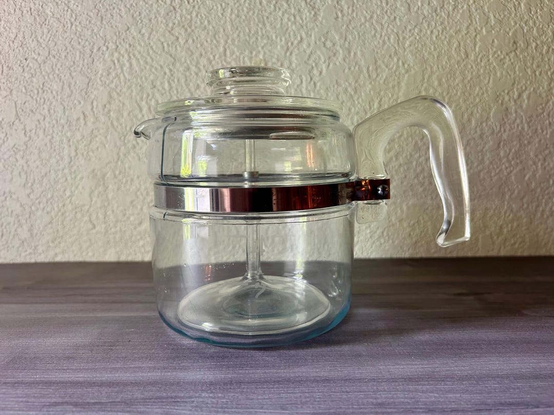 Vintage Pyrex Percolator Coffee Pot 4 Cup, Range Top Percolator, Pyrex ...