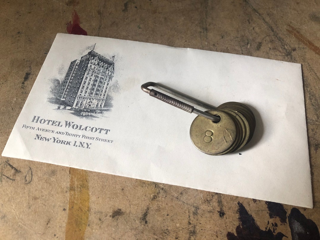 Antique Brass Tag Token Industrial #8 Old ID Set of 9, Locker Key Tag ...
