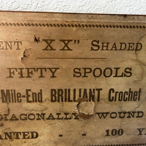 Antique Spool Crate Box, Clarks O.N.T Spool Storage Box, Antique ...