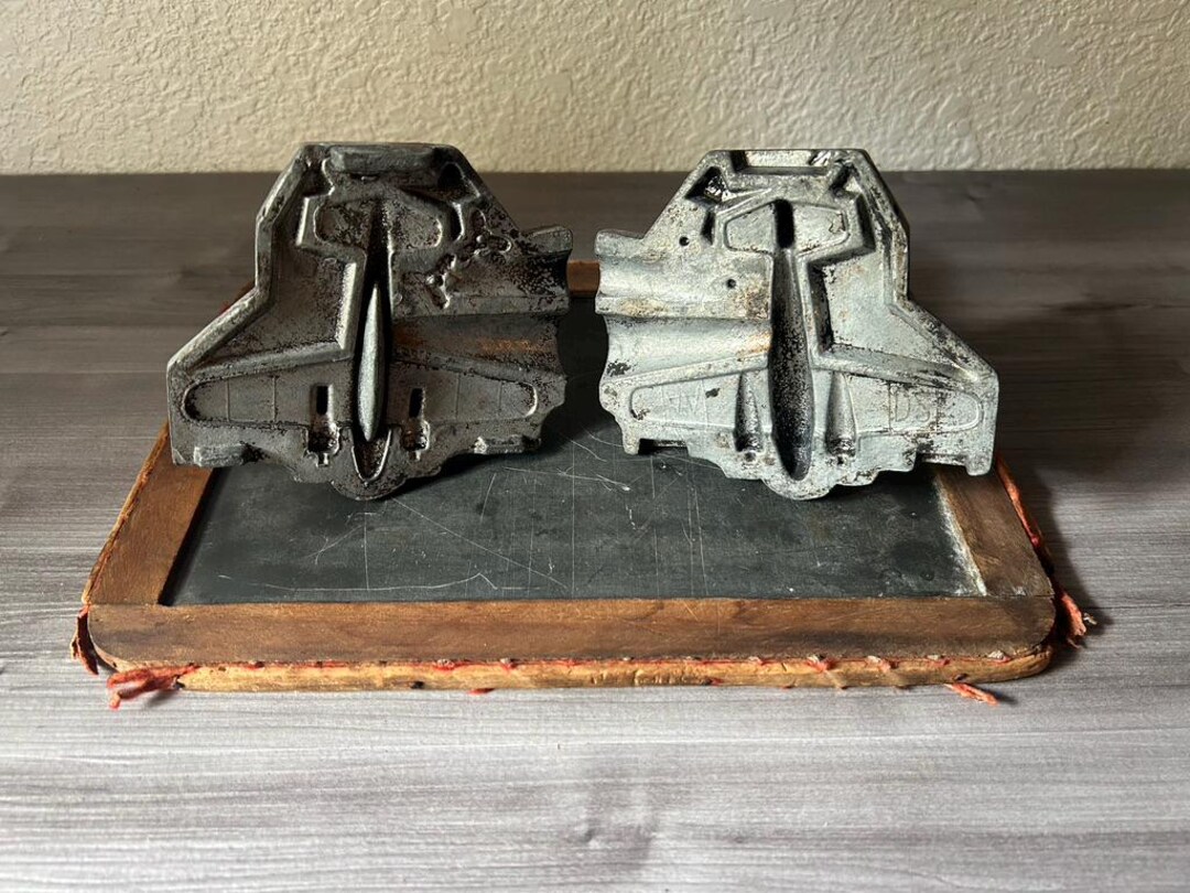 Antique 1930s Home Foundry Lead Toy Soldier Fighter Plane Casting Mold ...