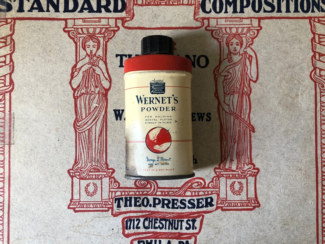 Vintage Wernet's Powder Denture Paste Advertising Tin, Medicine Tin for ...