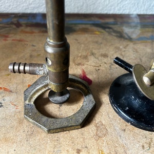Antique Set of Three Brass Laboratory Bunsen Burners, Vintage Medical ...