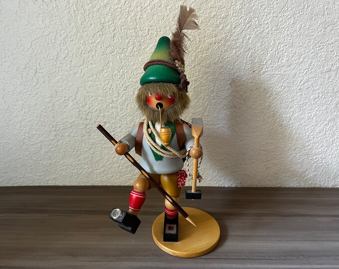 Vintage West German Smoker, Germany Bavarian Dancer Mailman Wooden ...