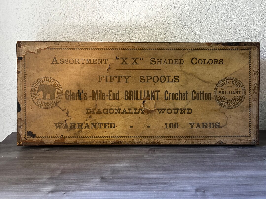 Antique Spool Crate Box, Clarks O.N.T Spool Storage Box, Antique ...